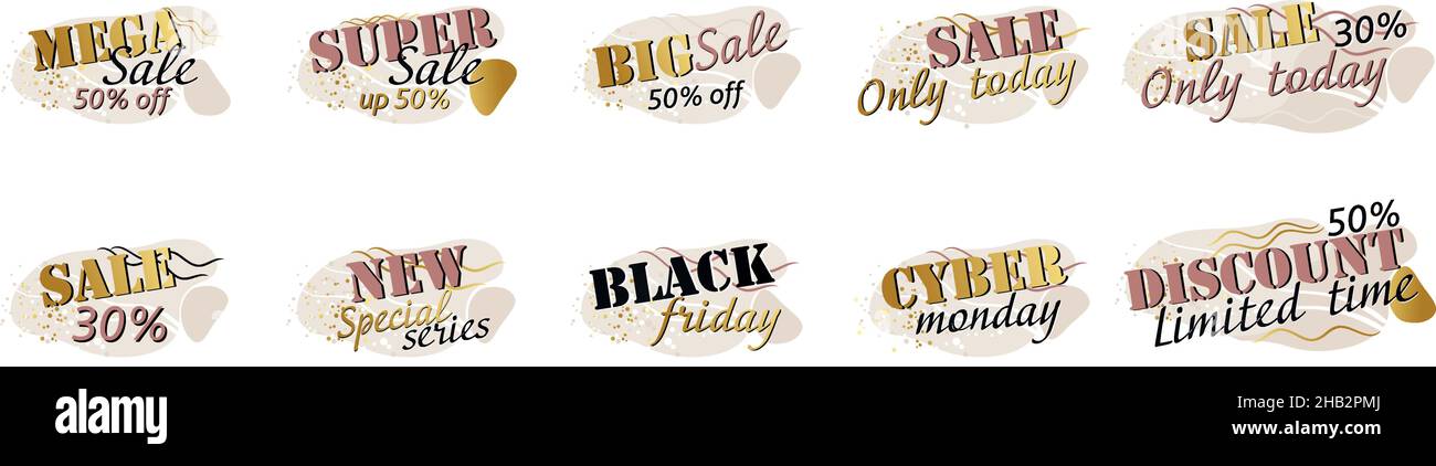 Set of web templates, discount advertising background - Vector ...