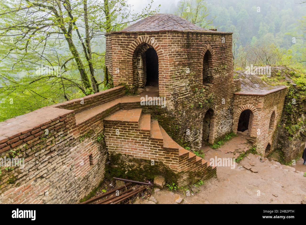 Walls of Rudkhan castle, Iran Stock Photo - Alamy
