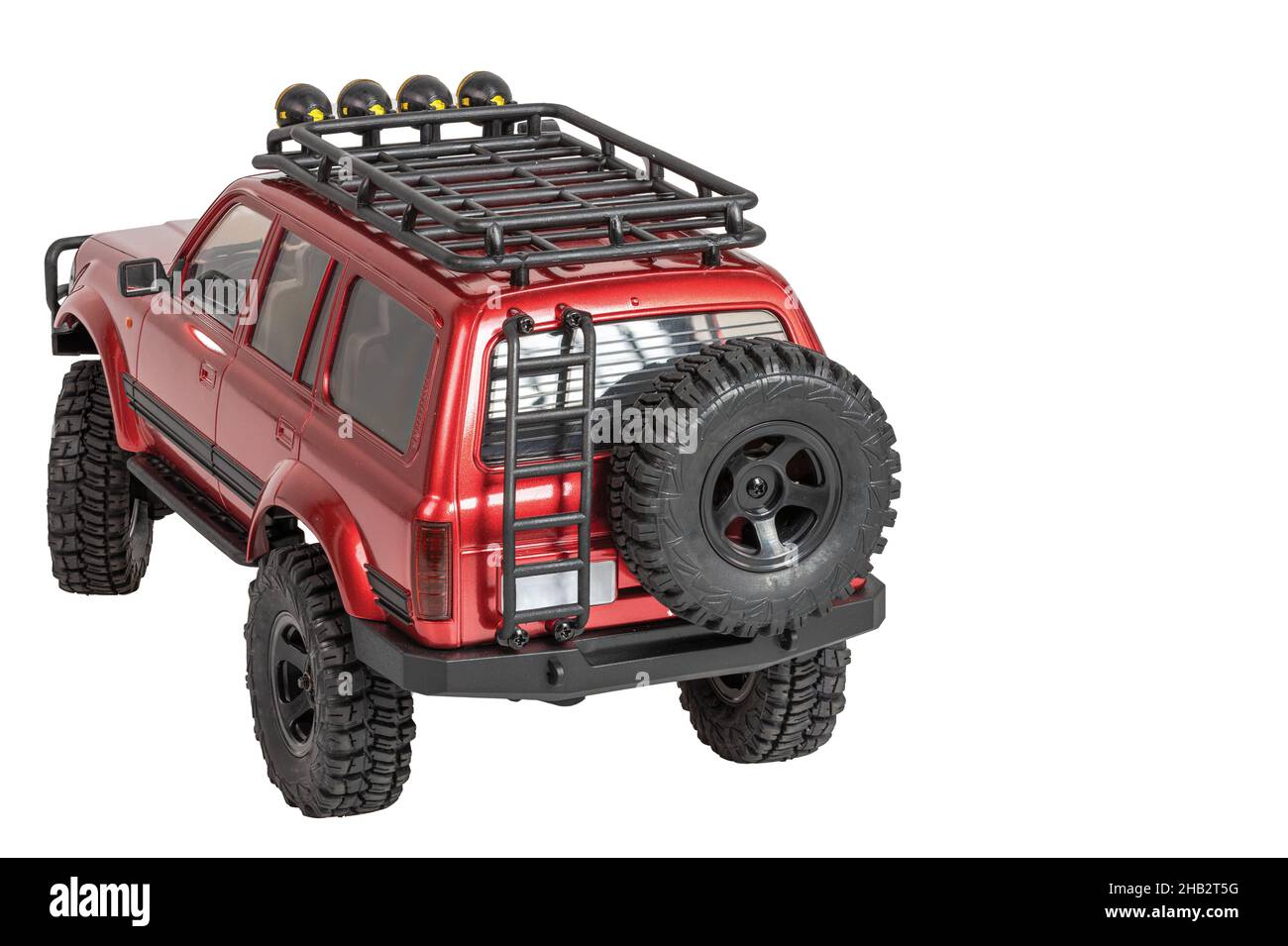 Close up rear view on model car isolated on white background Stock ...