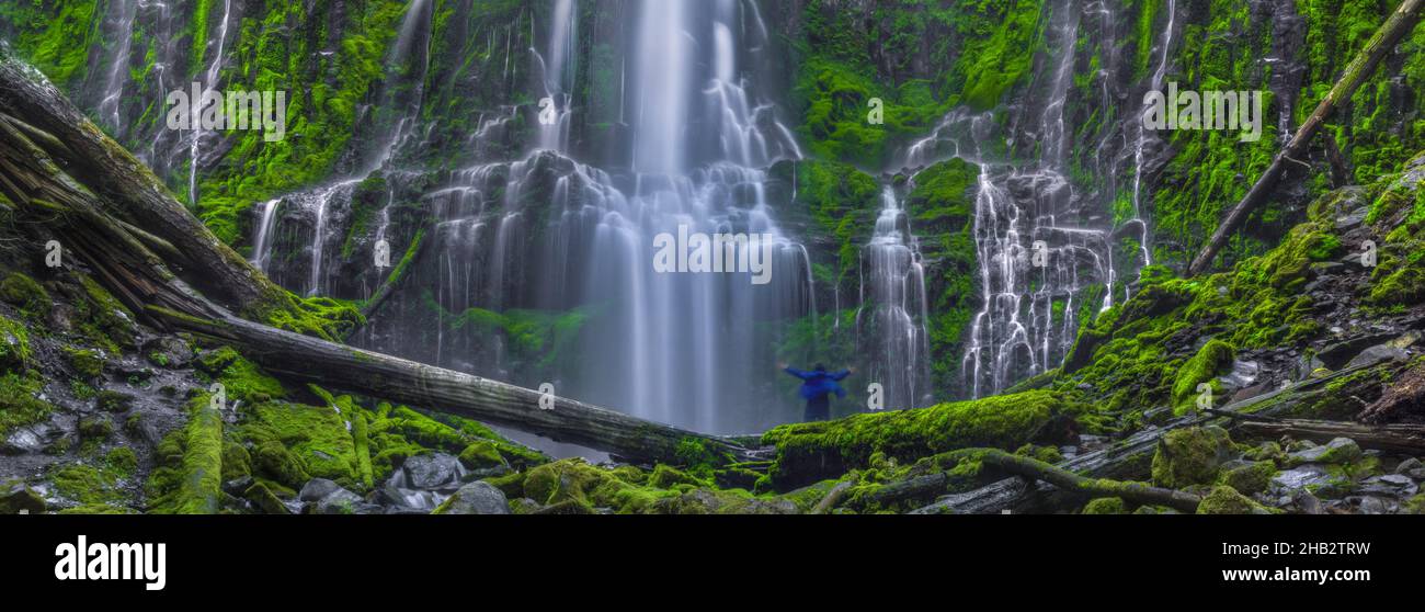 Scenic landscape images of waterfalls and coastline of Oregon Stock ...