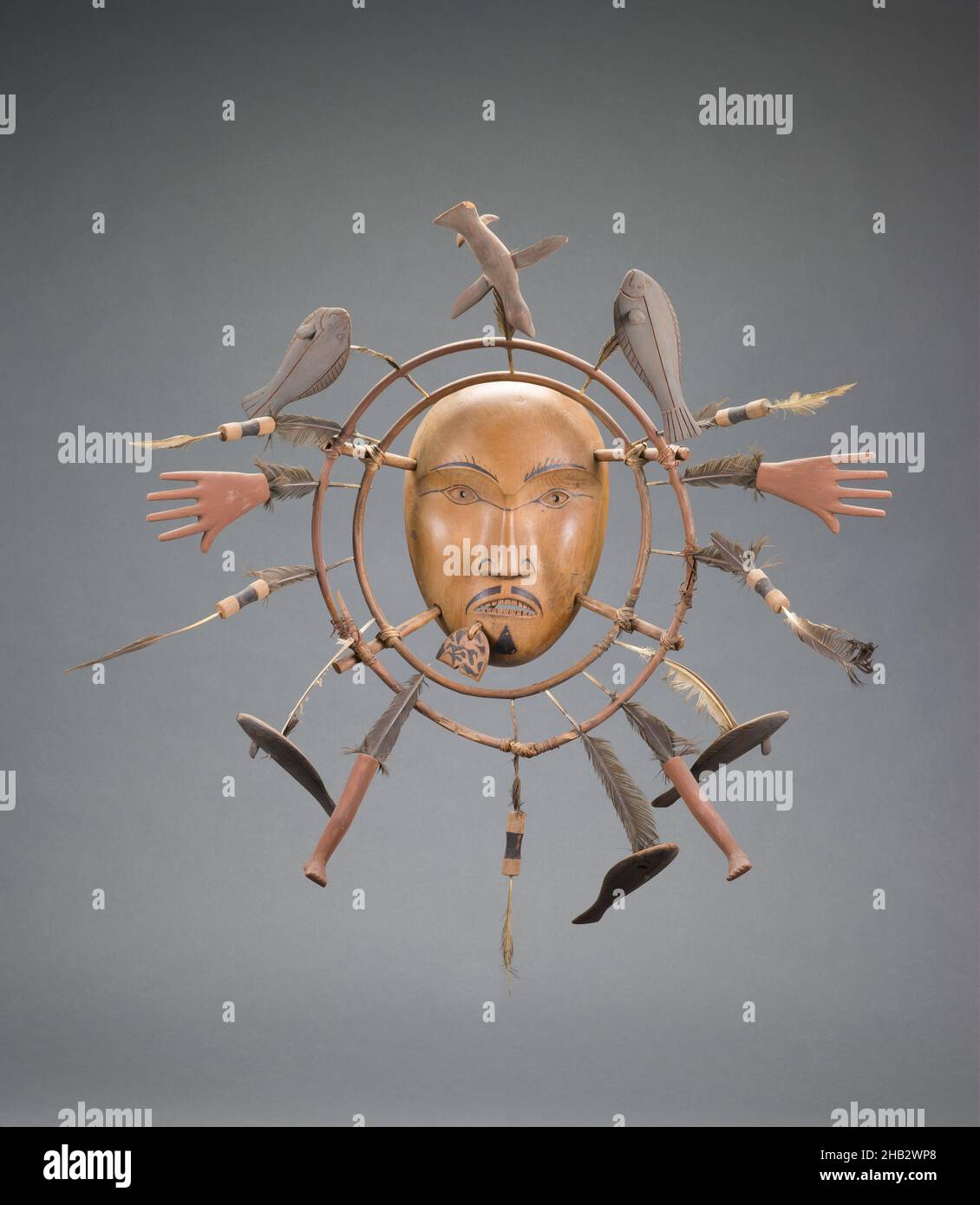 Nepcetaq Mask, Yup'ik, c.1900, Wood, pigment, and feathers, Made in ...