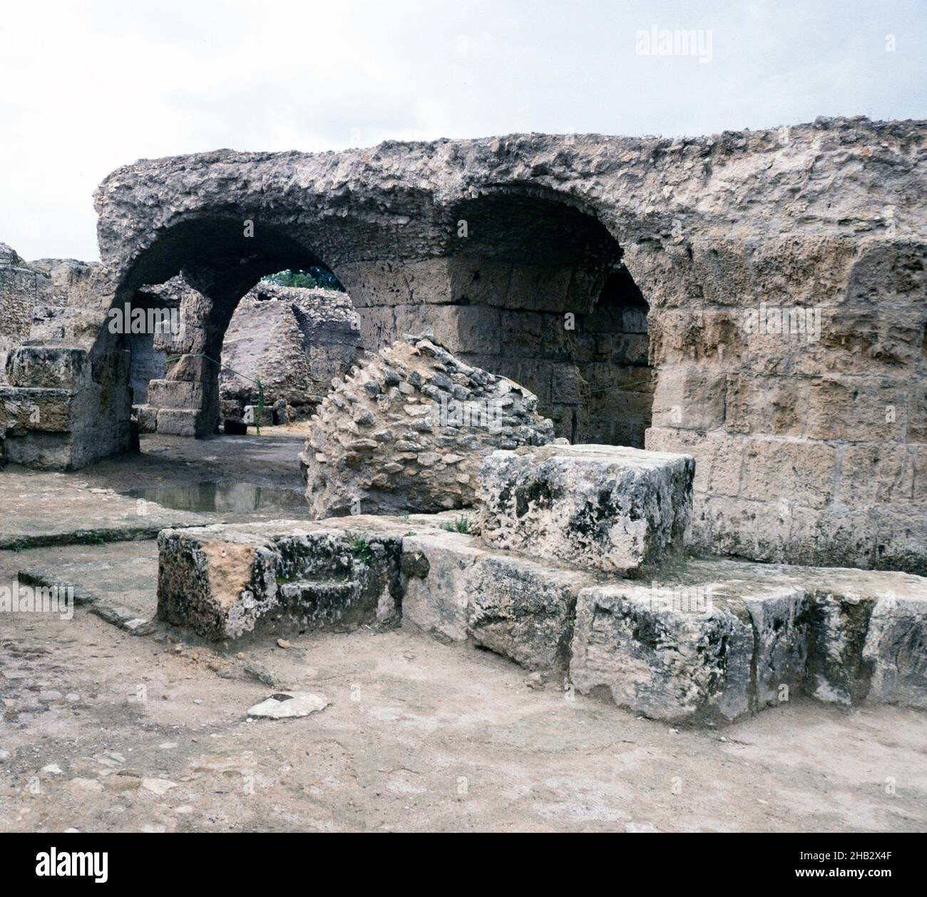 Roman ruins of Antonine baths of Antoninus Pius, at Carthage, Tunis ...
