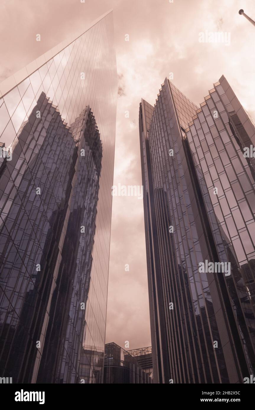 Infrared pictures of modern office buildings in central London's ...