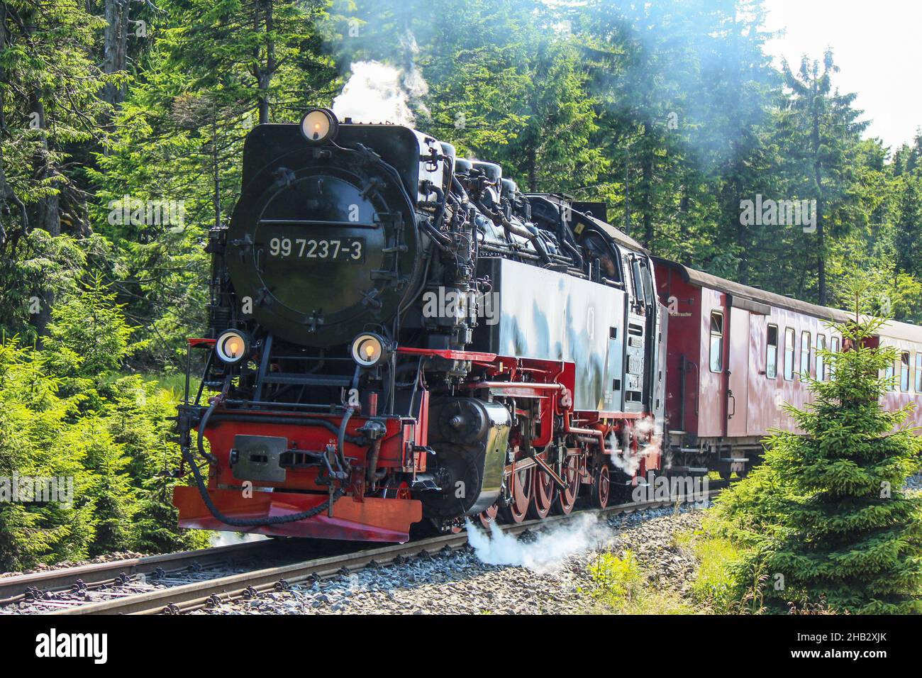Antique steam locomotive in the Harz mountains, Germany Stock Photo - Alamy