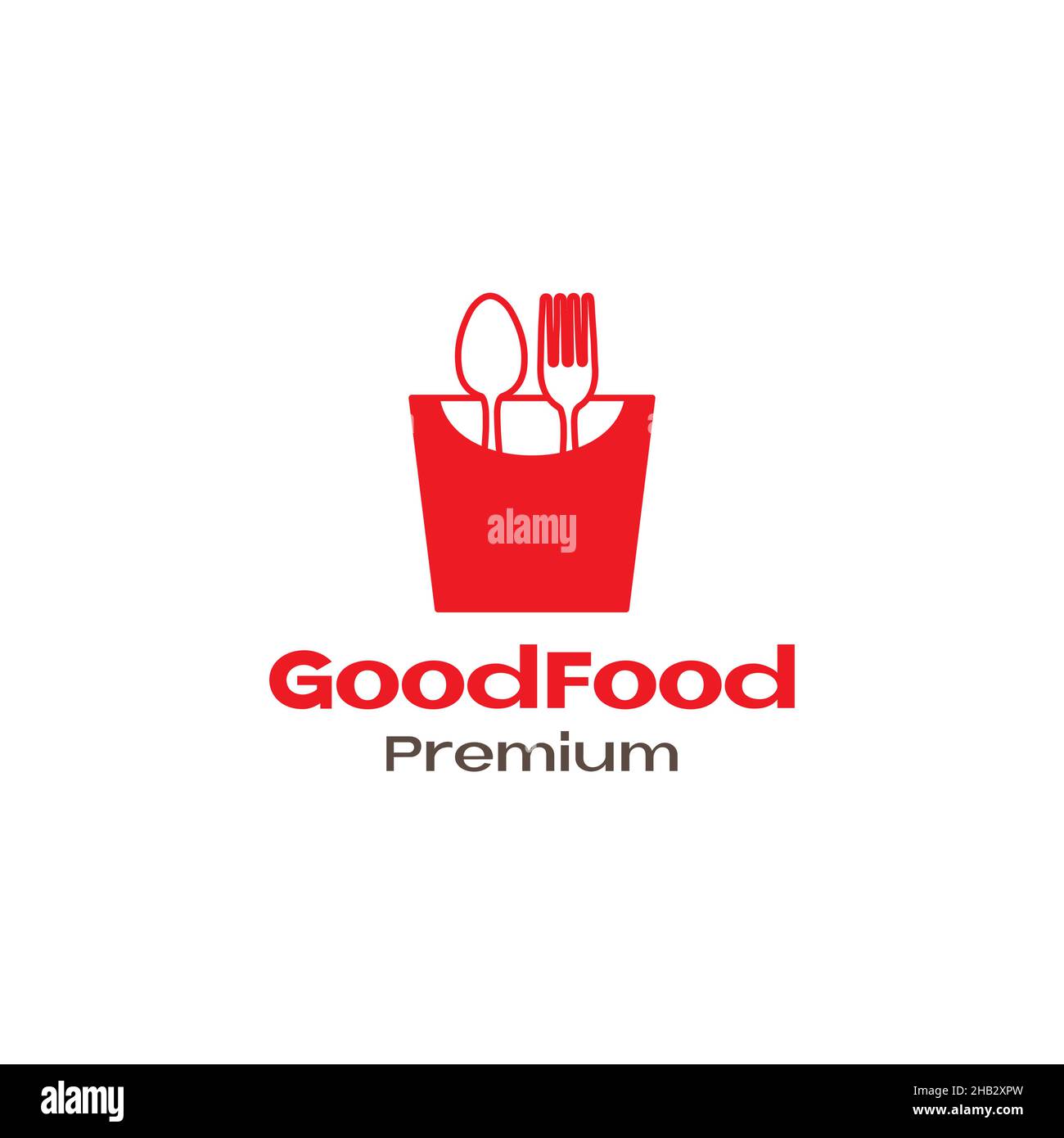 snack pack with spoon fork logo design vector graphic symbol icon sign ...