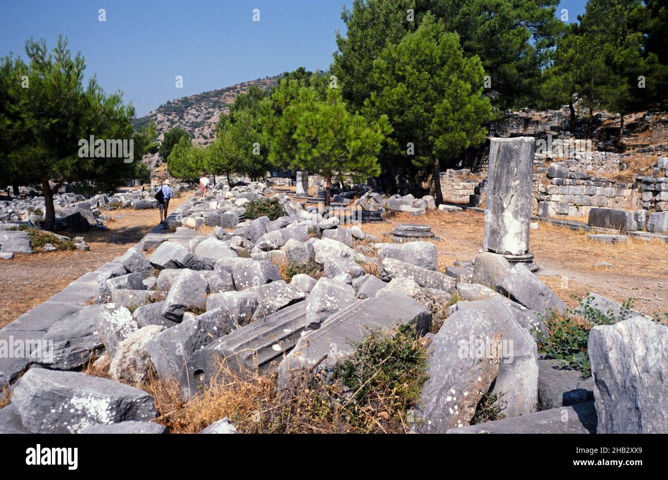 Archaeological site ruins of Ancient Greek city Priene, Turkey, 1997 ...