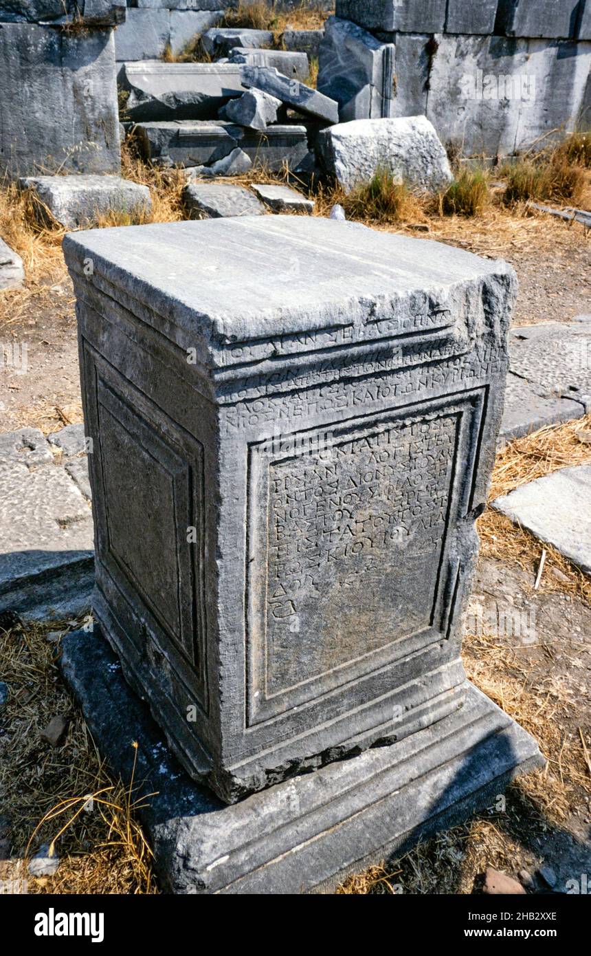 Archaeological site ruins of Ancient Greek city Priene, Turkey, 1997 ...