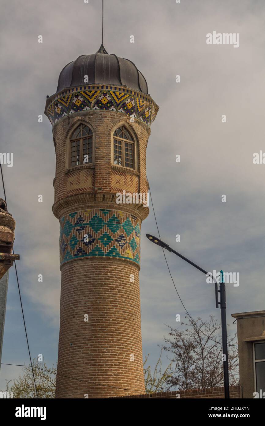 Minaret of Mirza Ali Akbar Mosque in Ardabil, Iran Stock Photo - Alamy