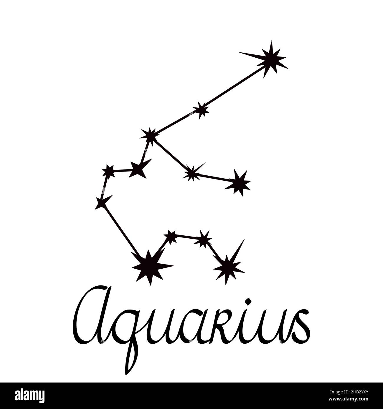 Zodiac constellation collection simple vector illustration, Aquarius ...