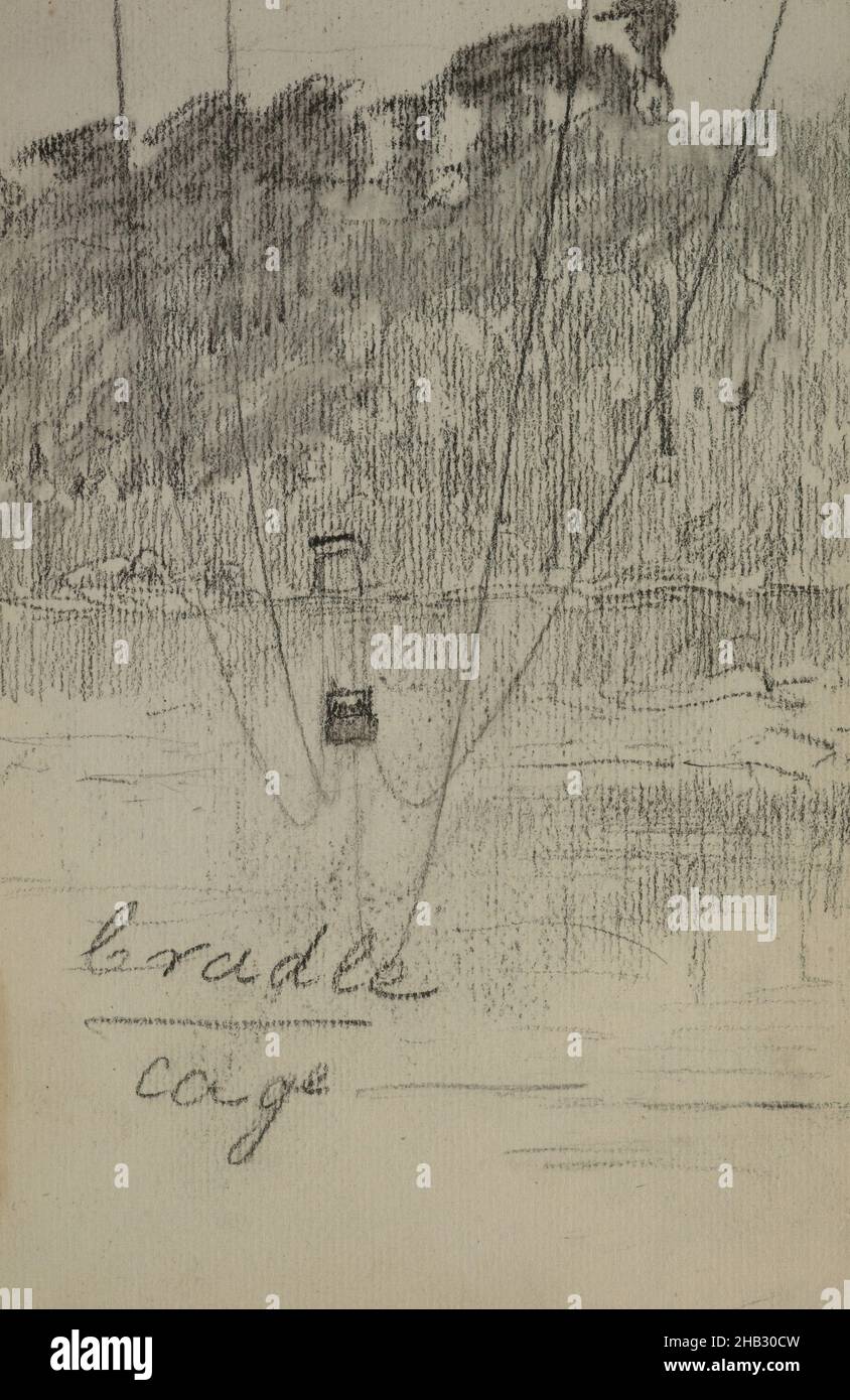 Sketch of a cable car. From An 1891 sketchbook, Petrus van der Velden ...