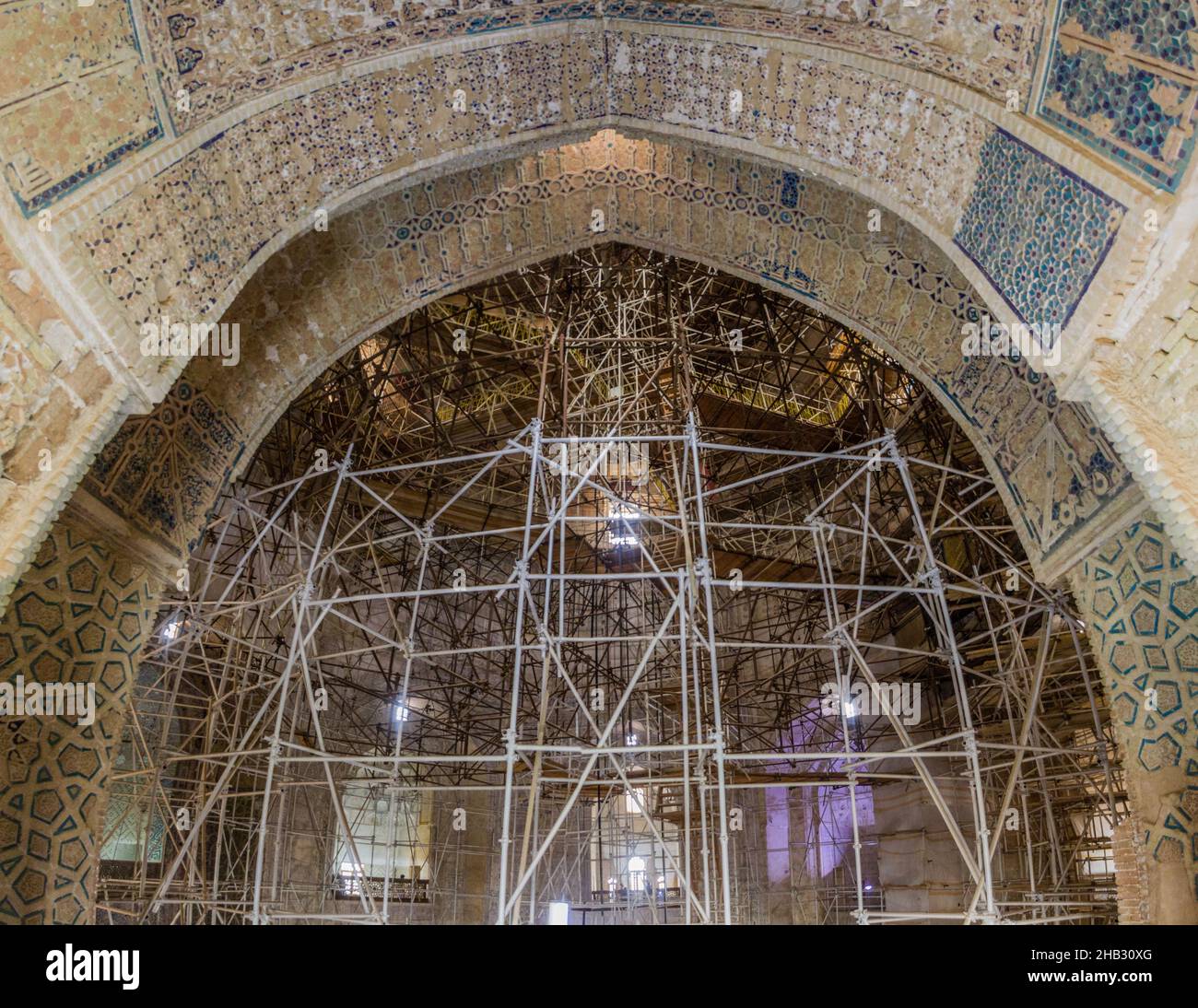 SOLTANIYEH, IRAN - APRIL 13, 2018: Scaffolding in the Dome of ...