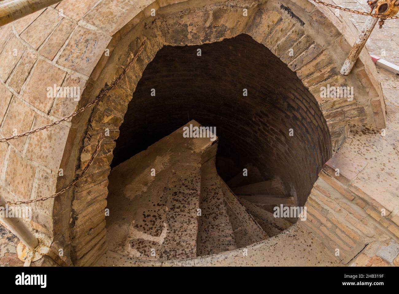 Stairway in the Dome of Soltaniyeh Tomb of Oljeitu in Zanjan province ...