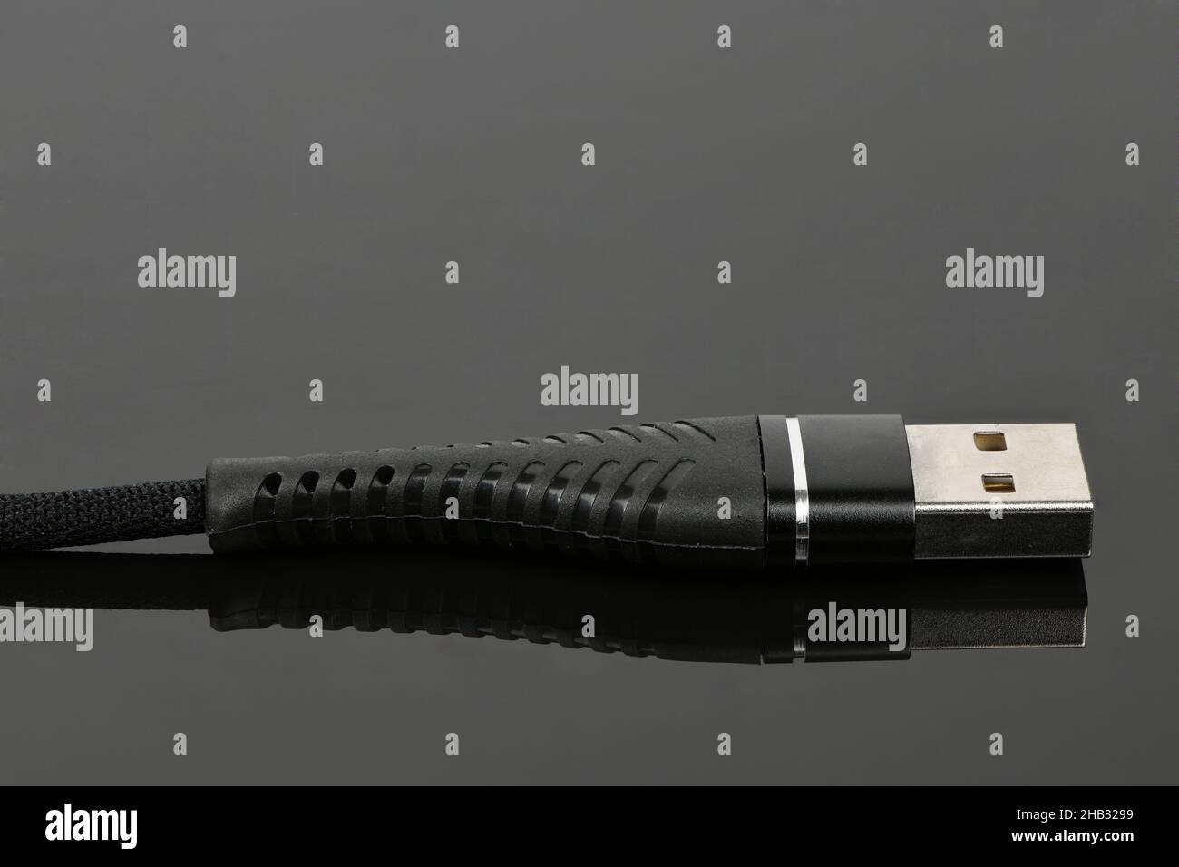 Closeup of an USB connector on black acrylic background. High ...
