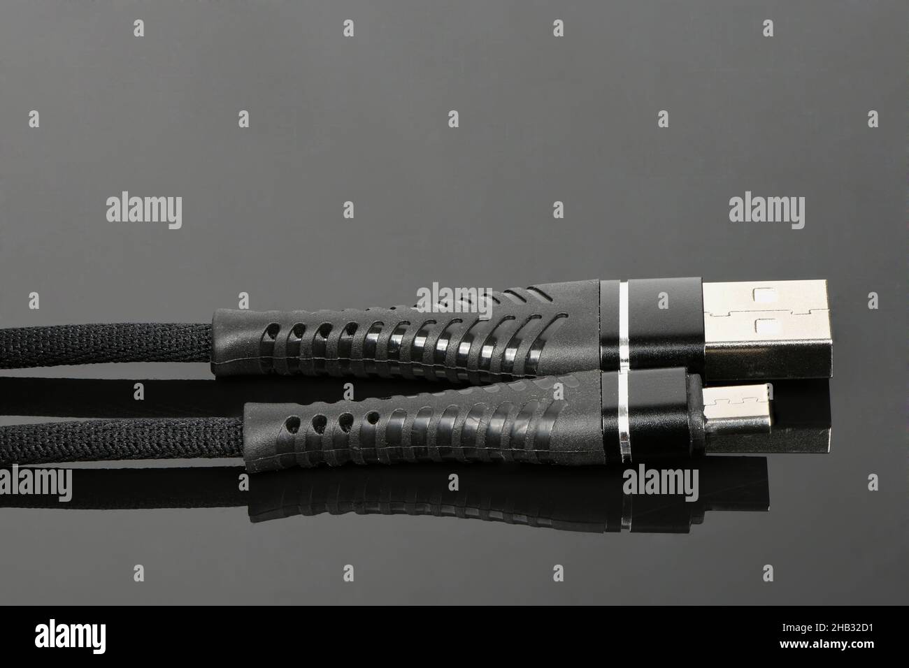 Closeup of an USB connector on black acrylic background. High ...