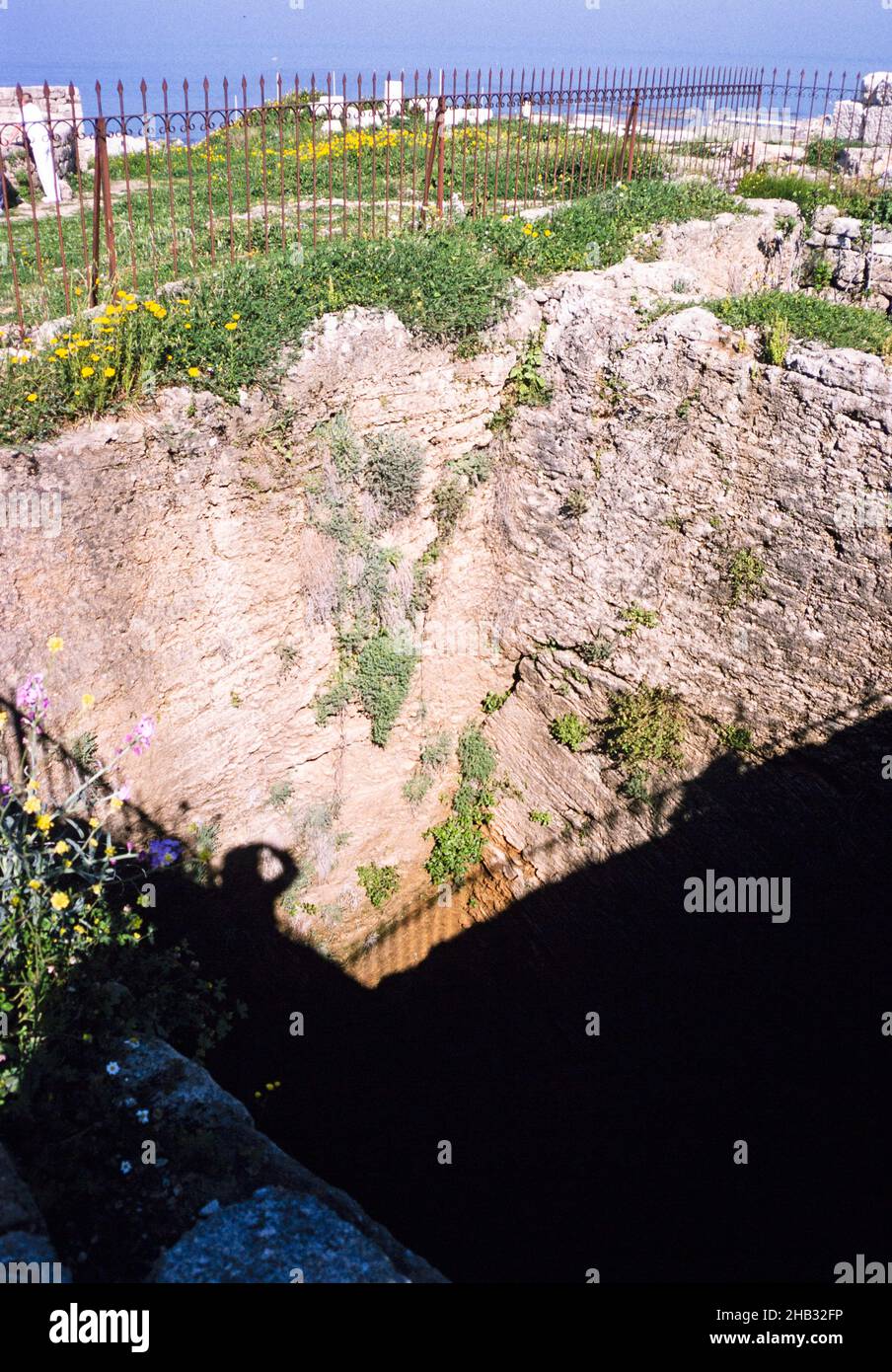 Deep well for water supply at archaeological site ruins of ancient ...