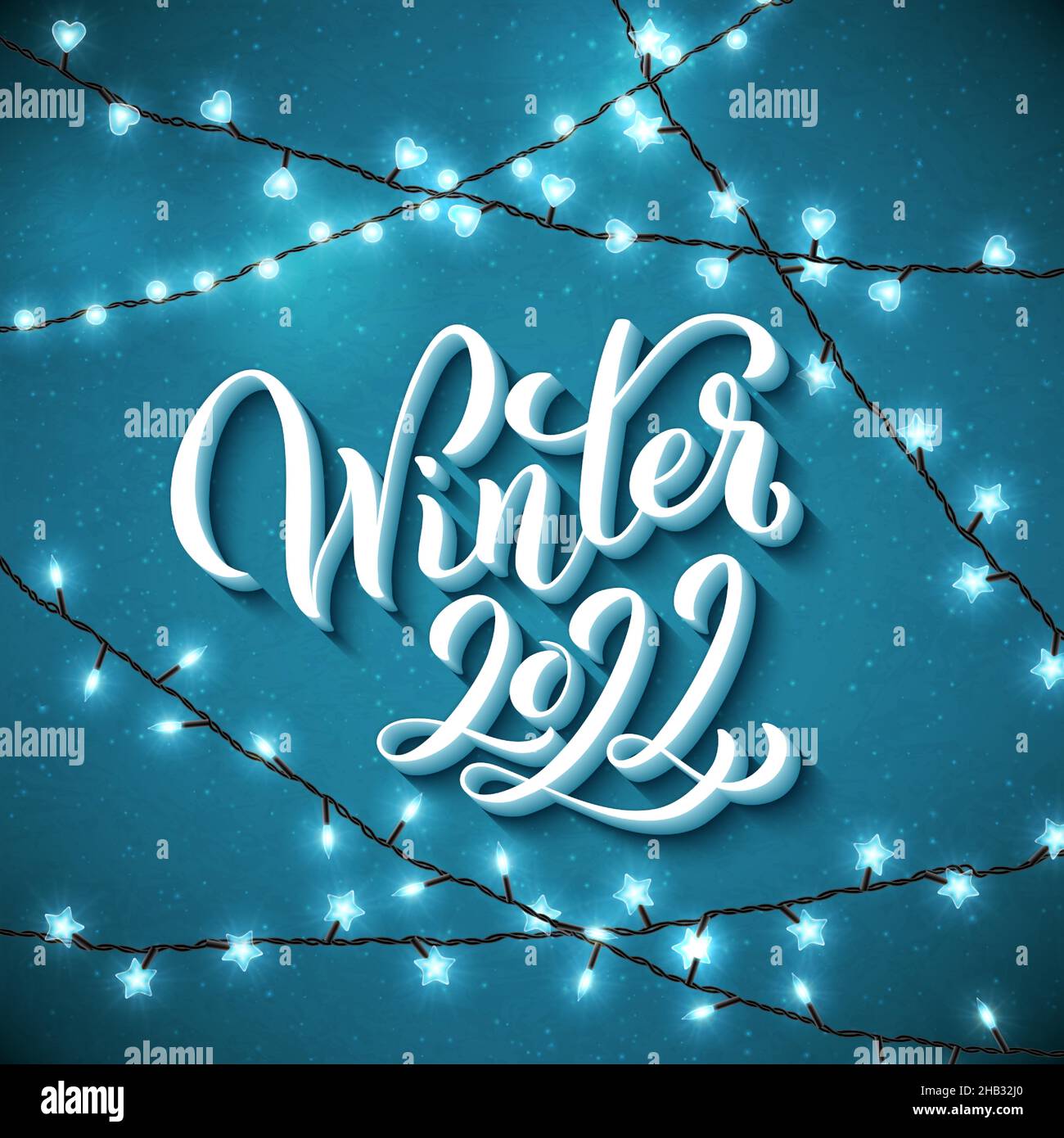 Winter 2022 Year poster with lettering composition. Seasonal flyers and ...