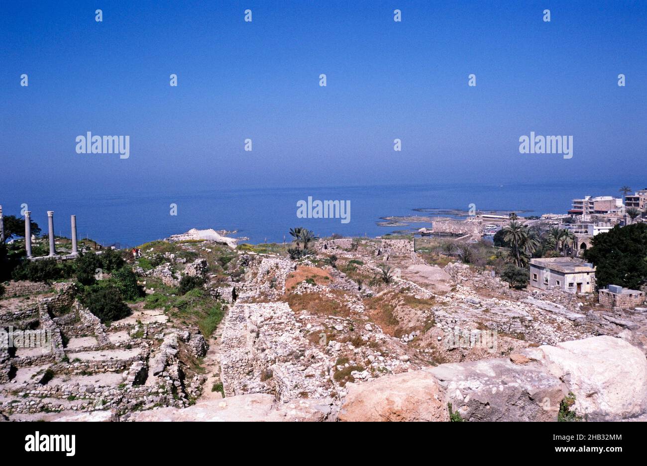 Historic archaeological site ruins of ancient Byblos, Lebanon 1998 ...