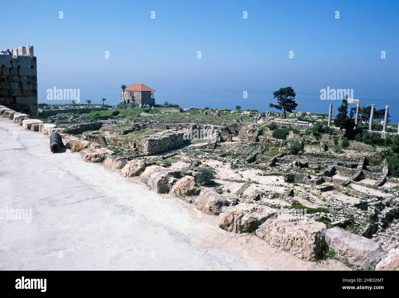 Historic archaeological site ruins of ancient Byblos, Lebanon 1998 ...