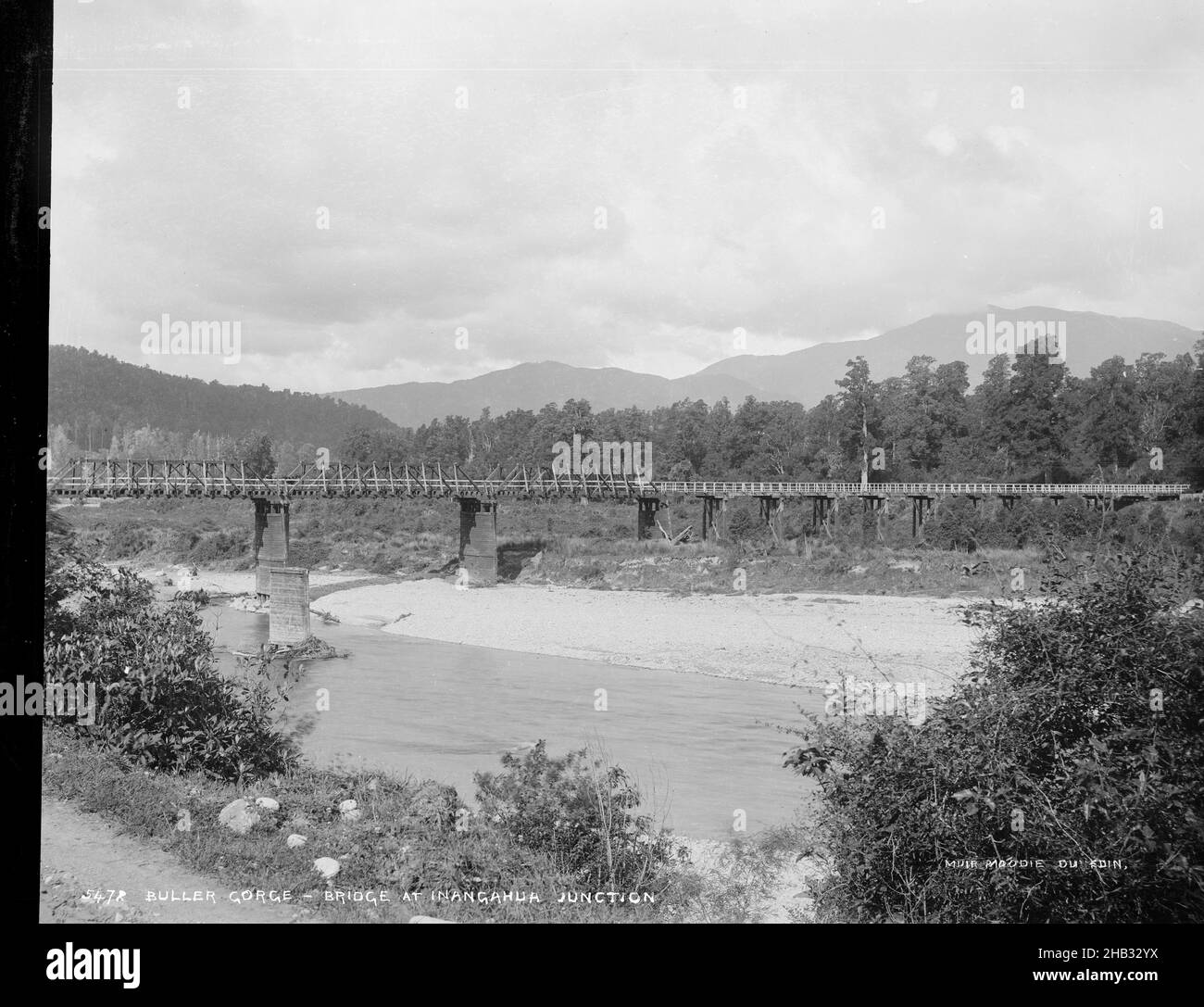 Buller Gorge, bridge at Inangahua Junction, Burton Brothers studio ...