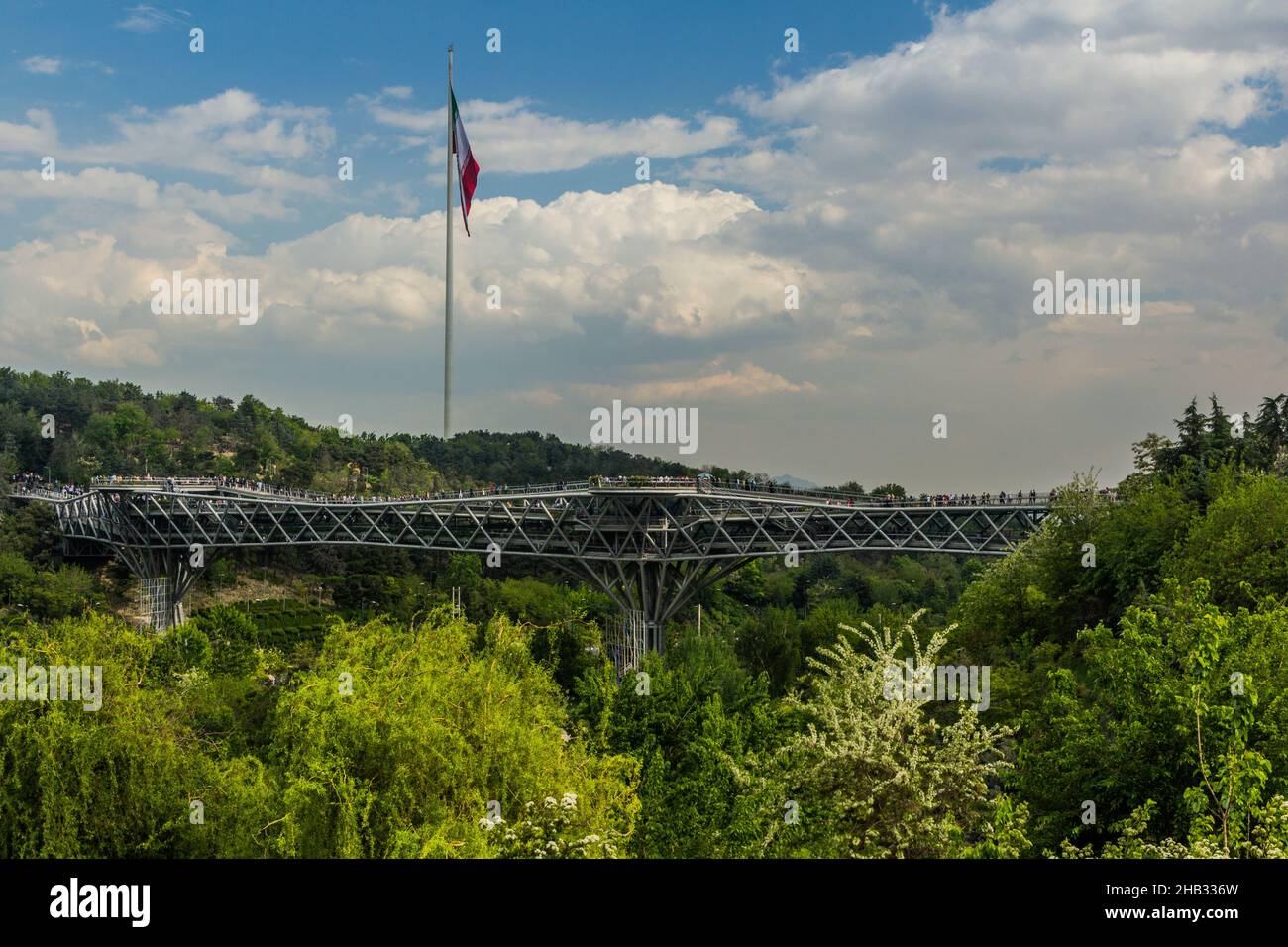 TEHRAN, IRAN - APRIL 14, 2018: View of Tabiat pedestrian bridge in ...