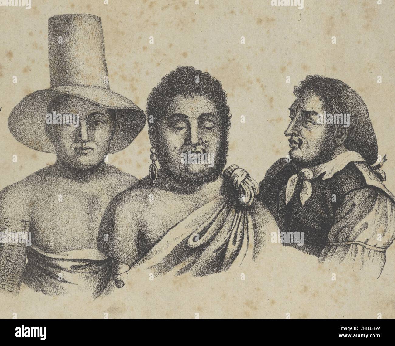Portraits of three Sandwich Islanders. (Portraits der Sandwichinsulaner ...