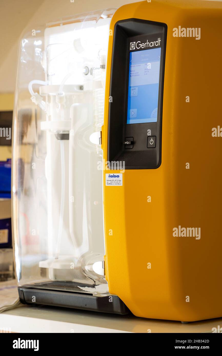 wine's laboratory with traditional and modern apparatus Stock Photo - Alamy