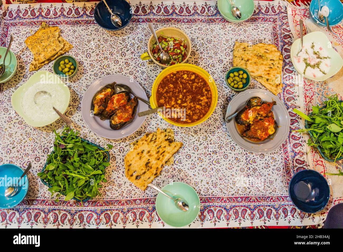 Traditional home made dinner in an iranian home Stock Photo - Alamy