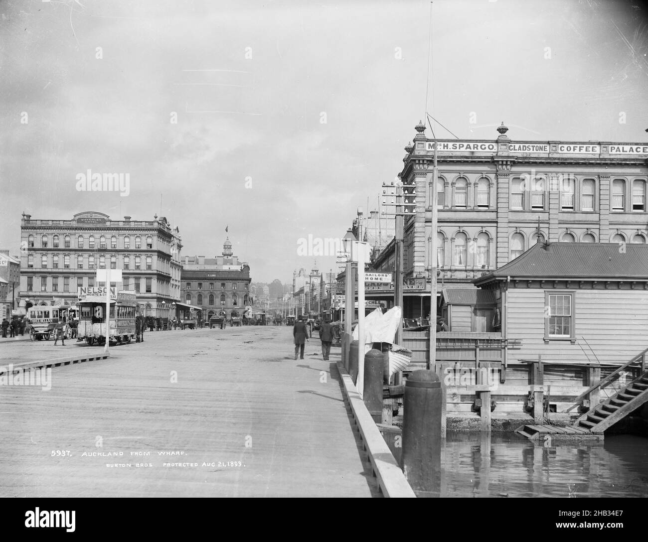 Auckland from wharf, Burton Brothers studio, photography studio ...