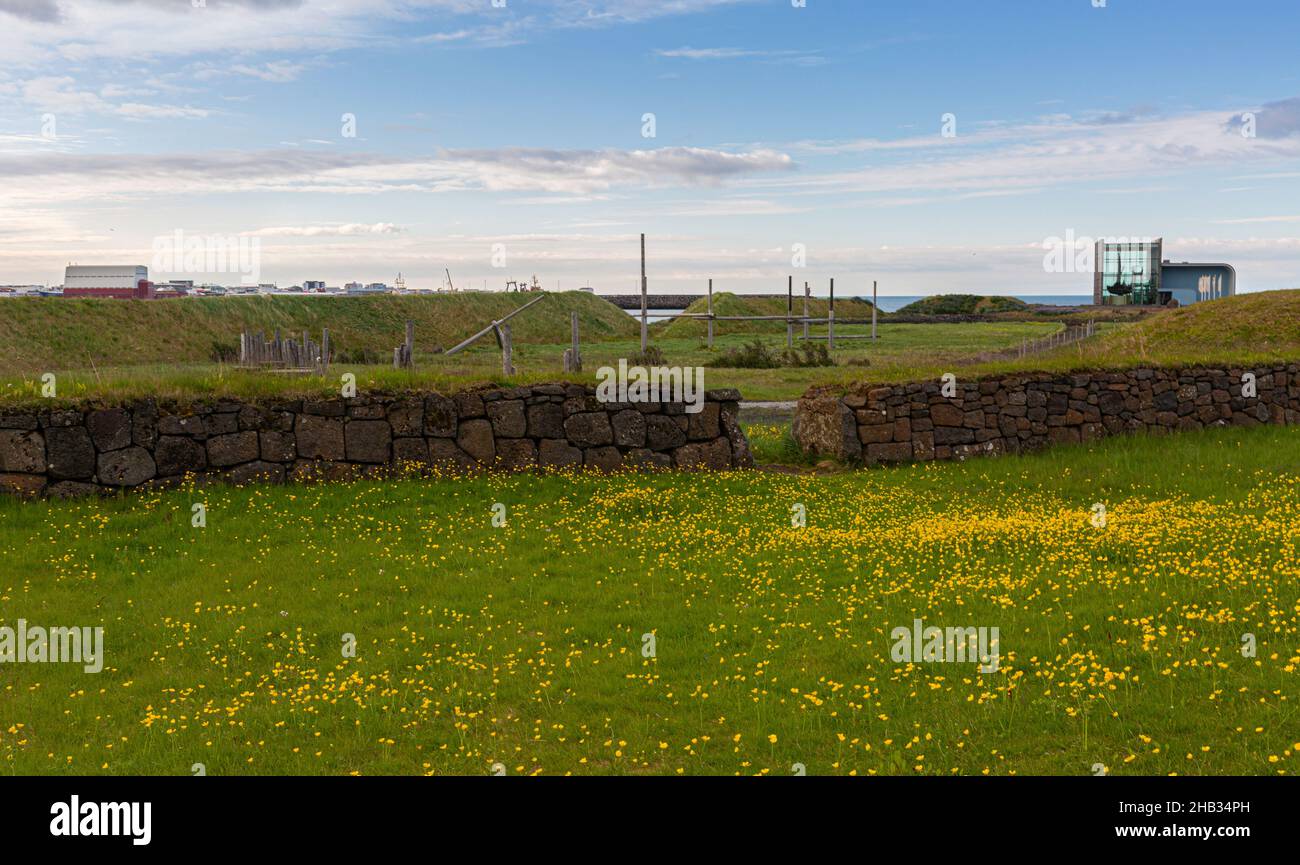 Iceland Viking farm house near the capital of Iceland Stock Photo - Alamy