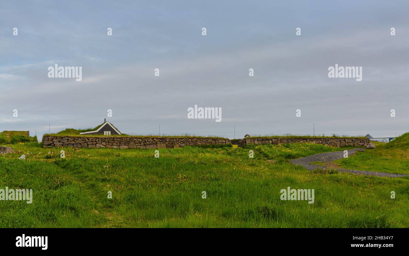 Iceland Viking farm house near the capital of Iceland Stock Photo - Alamy