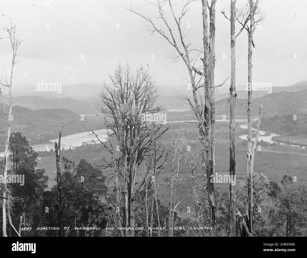Junction of two rivers Black and White Stock Photos & Images - Alamy