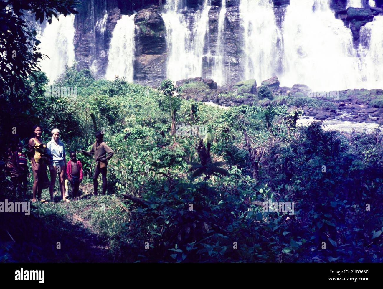 Chutes de Boali waterfall, Central African Republic, Africa 1960s Stock ...