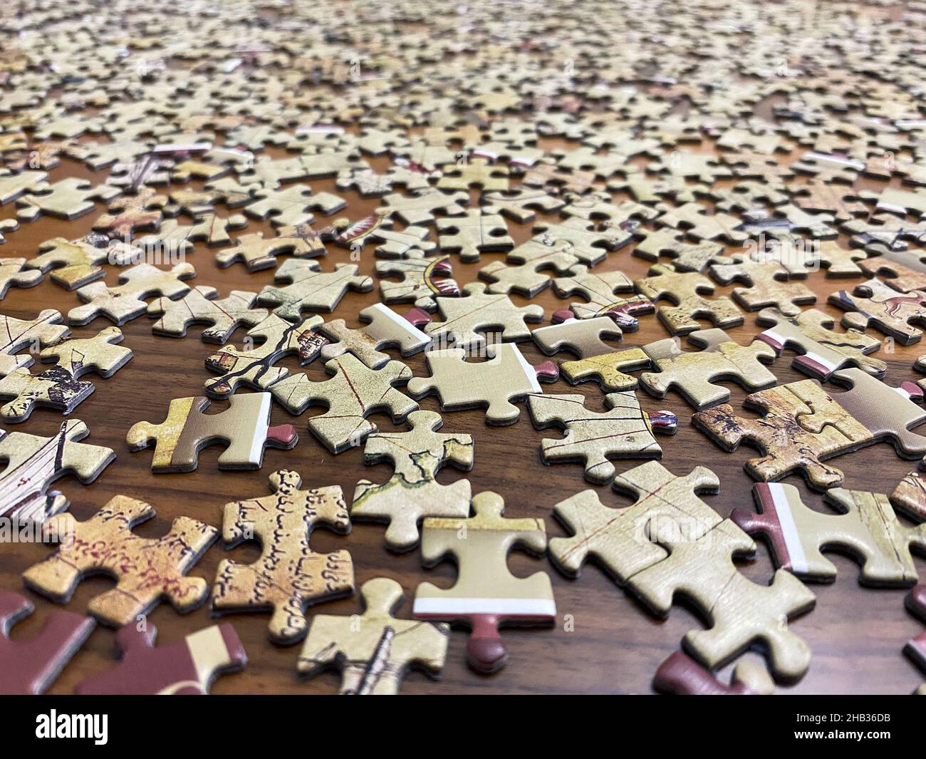 Unassembled blue puzzle hi-res stock photography and images - Alamy
