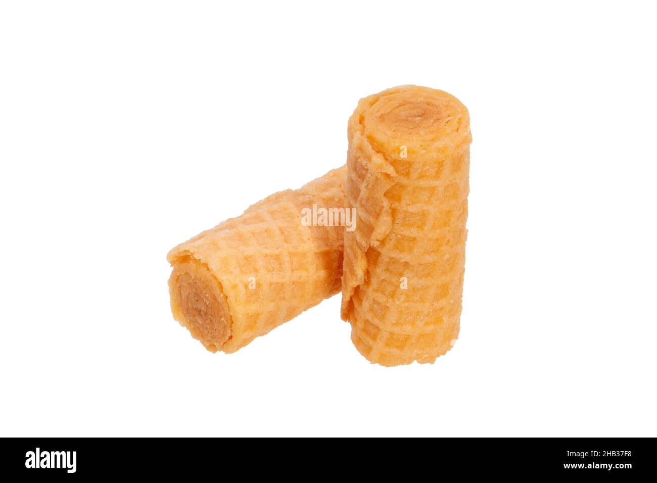 Two crispy waffle rolls hi-res stock photography and images - Alamy