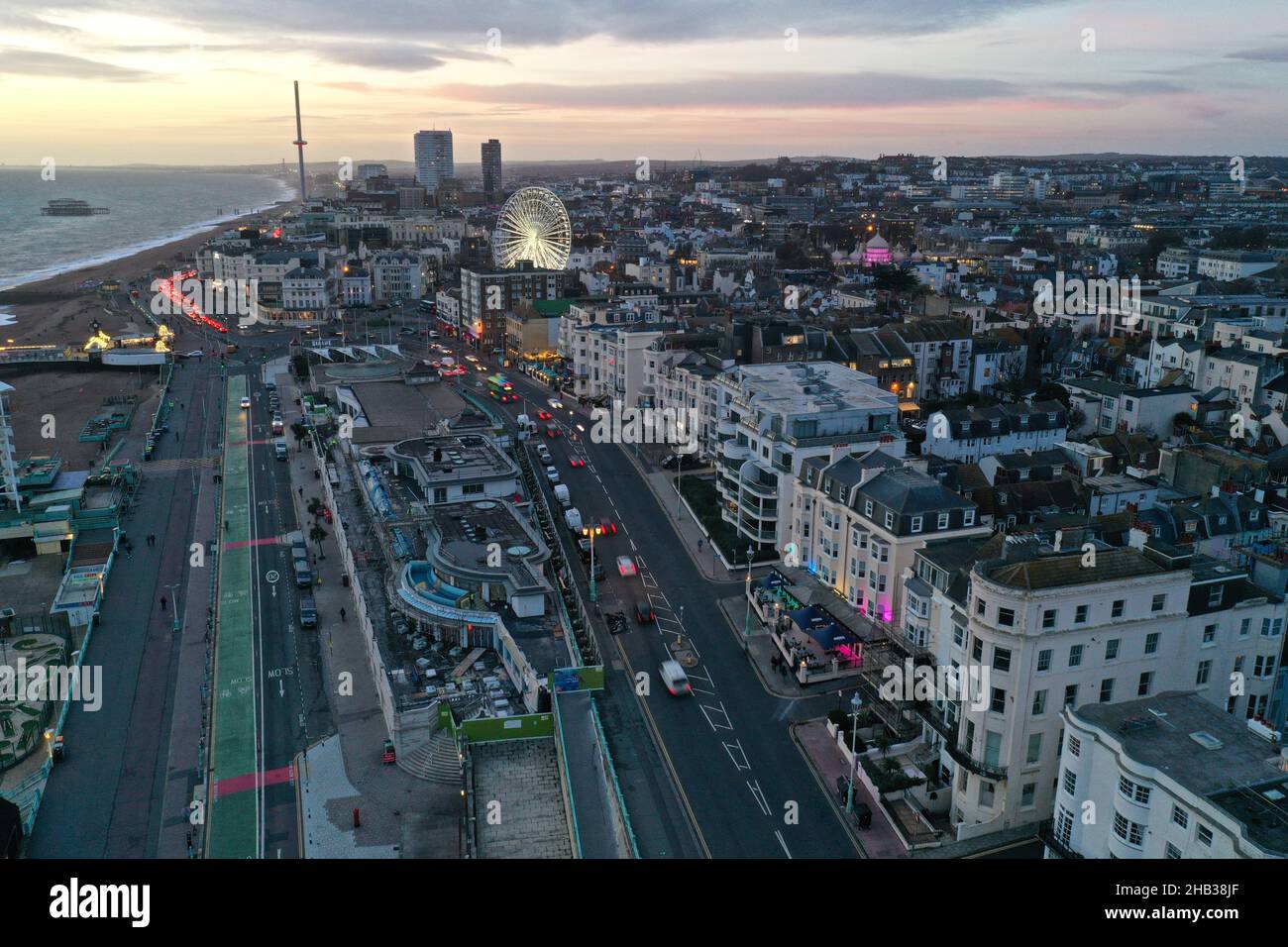 Evening View of Brighton and hove from above Stock Photo - Alamy