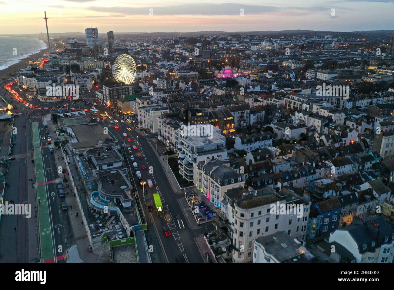 Evening View of Brighton and hove from above Stock Photo - Alamy