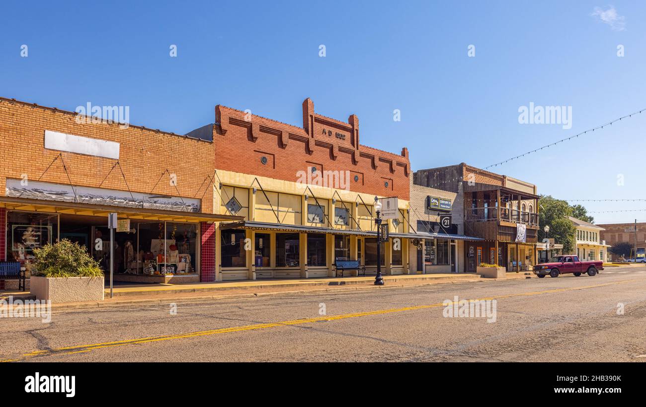 Pittsburg, Texas, USA - September 26, 2021: The old business district ...