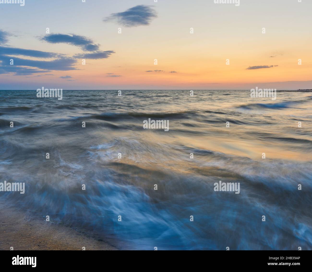 Colorful dawn over the sea. Nature composition Stock Photo - Alamy