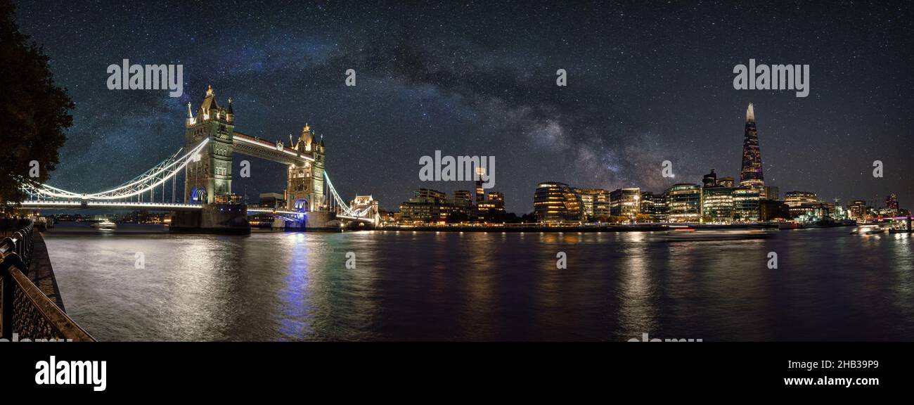 Iconic Tower Bridge view connecting London with Southwark over Thames ...