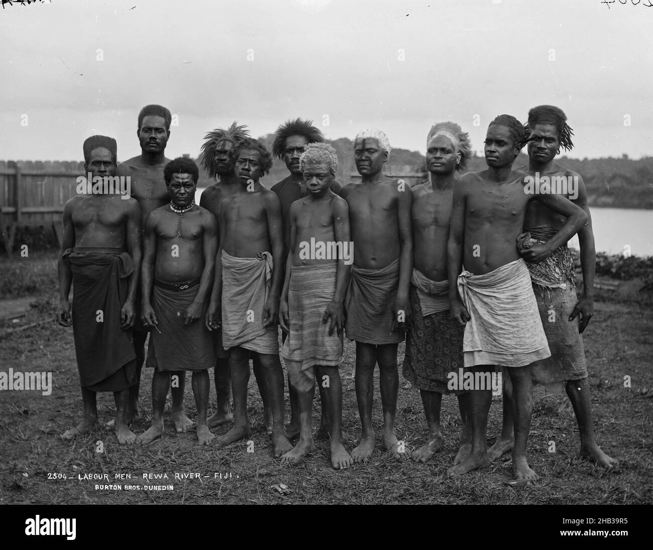 Labour Men, Rewa River, Fiji, Burton Brothers studio, photography ...
