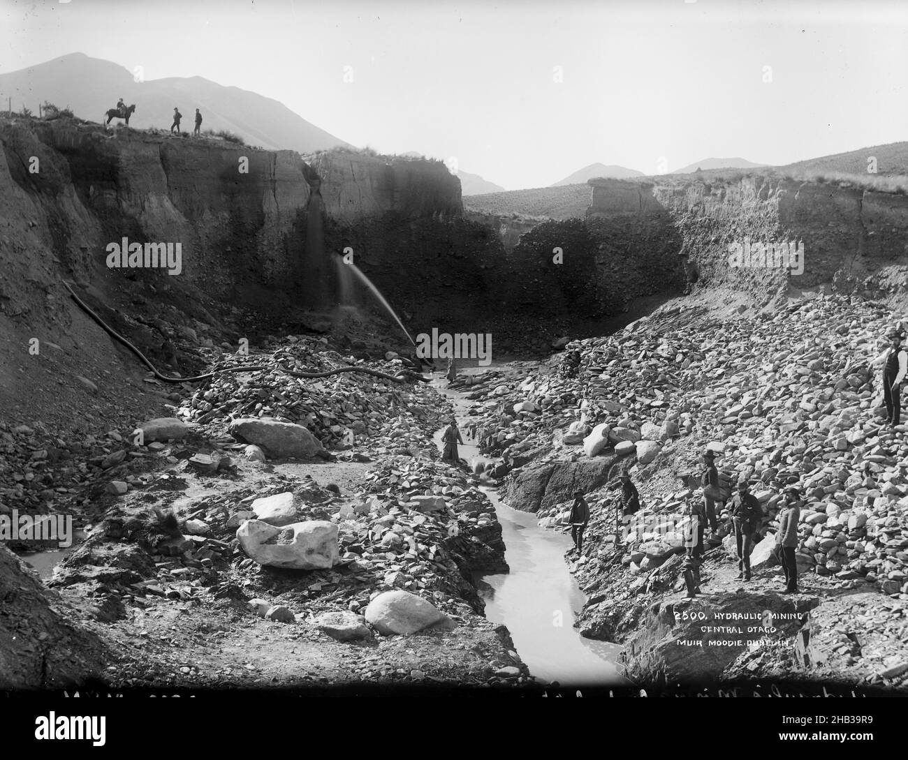 Hydraulic Mining, Central Otago, Burton Brothers studio, photography ...