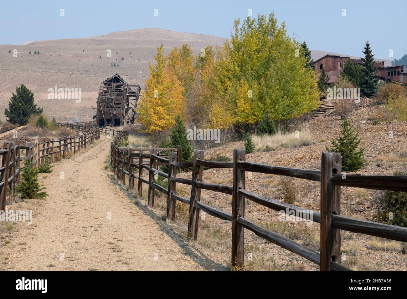 Colorado, Teller County, Victor, Vindicator Valley Trail. Historic gold ...