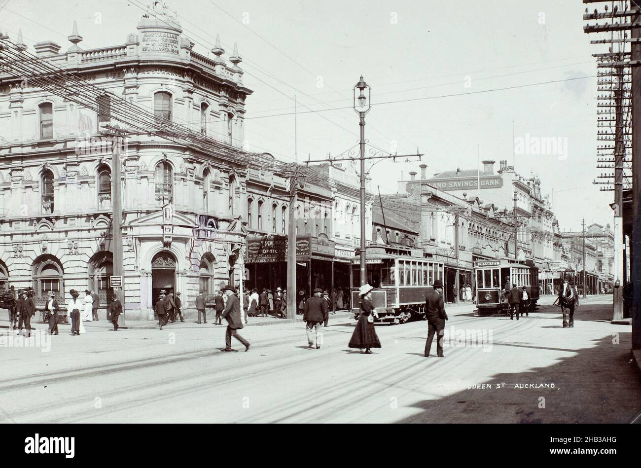 Queen Street, Auckland, Muir & Moodie studio, April 1909, Auckland ...