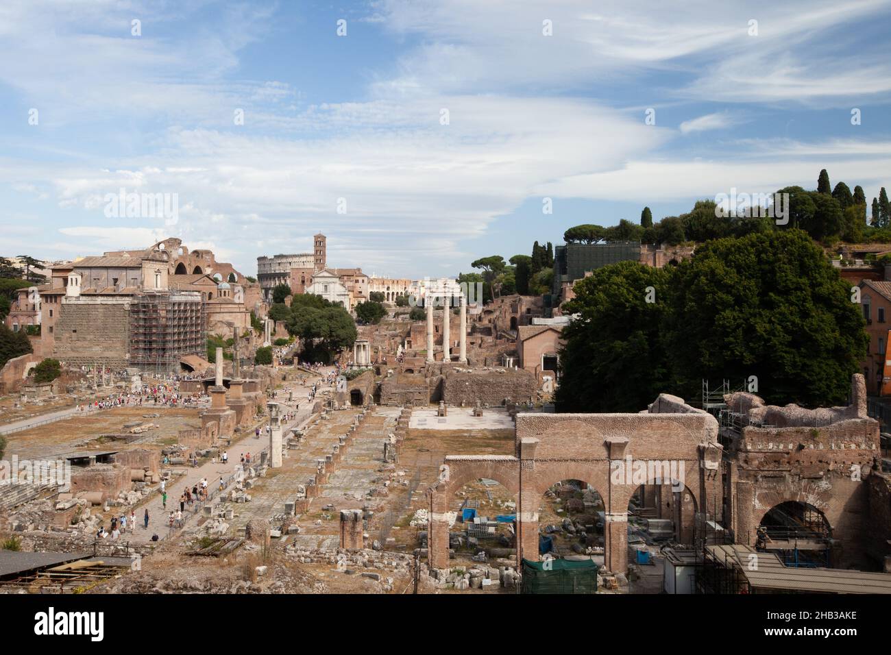 View of the ancient Roman Forum from the Capitoline Hill, Italy. View ...