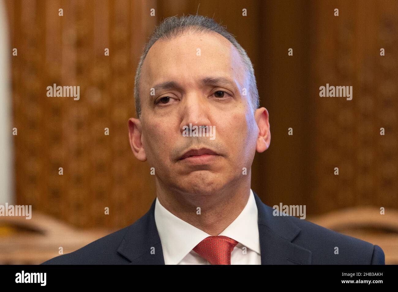 New York, USA. 16th Dec, 2021. Louis Molina seen during Mayor-elect ...