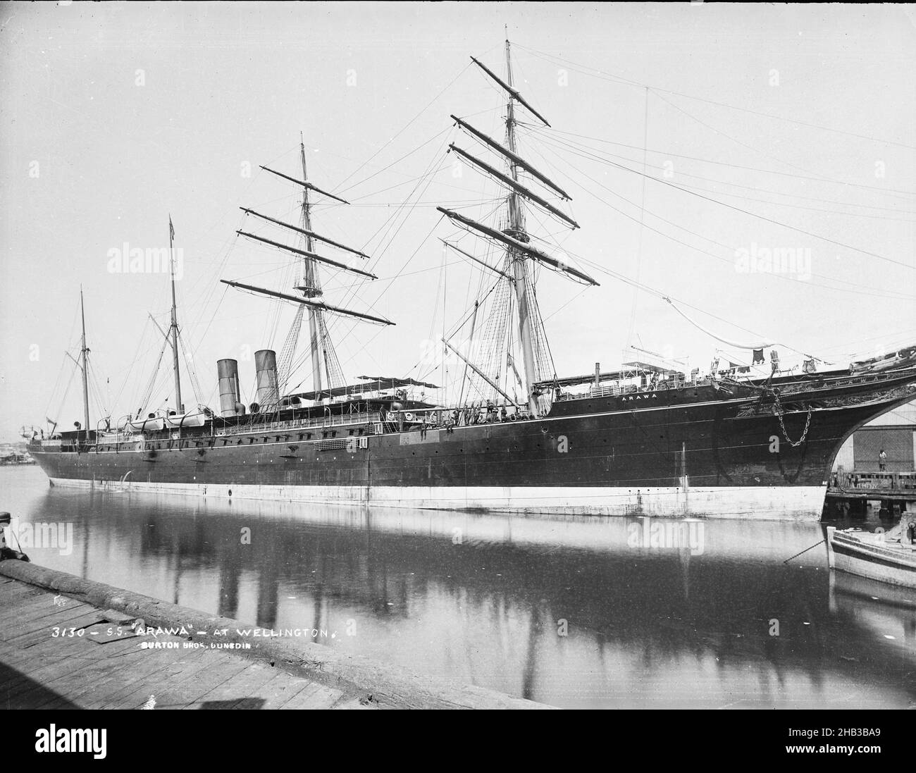 S.S. Arawa, at Wellington, Burton Brothers studio, photography studio ...