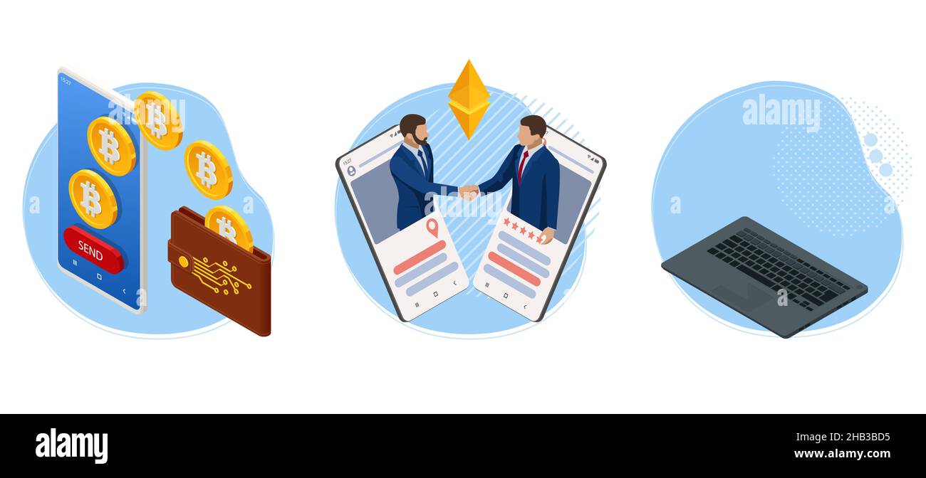 Isometric NFT Non-Fungible Token. Virtual art and galleries using ...