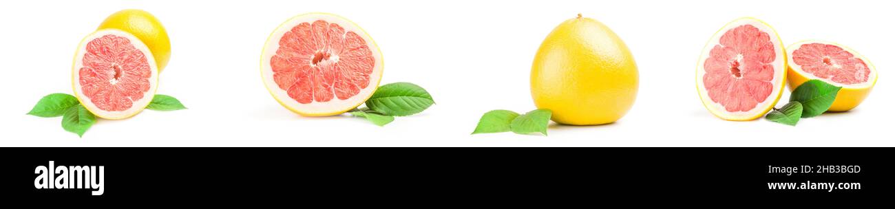 Collage of pomelo isolated on a white background cutout Stock Photo - Alamy