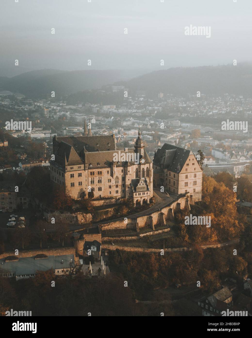 Aerial view of Marburg town in Germany Stock Photo - Alamy