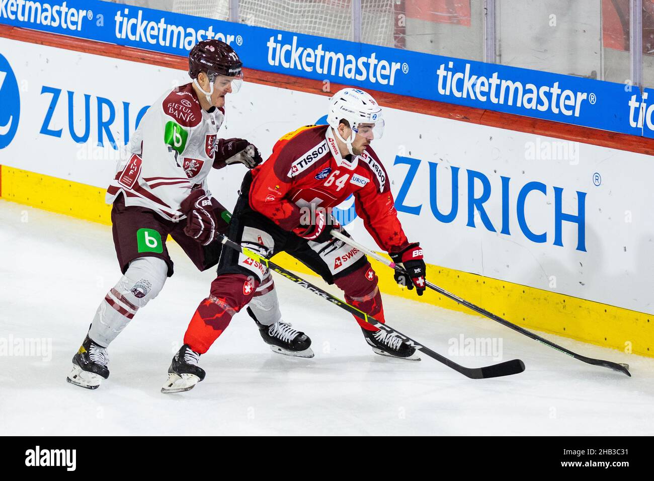 16.12.2021, Visp, Lonza Arena, Ice Hockey: Switzerland - Latvia, # 64 ...